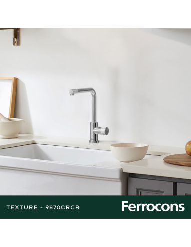 HIDROMET TEXTURE MONOCOMANDO DE COCINA RECTO CROMO 9870CRCR